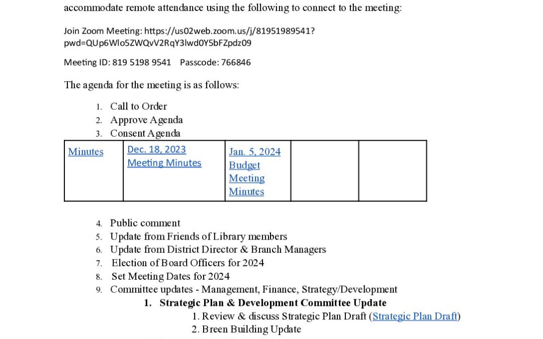 ¶NTC REG BRD MTG 2024_01_15 | Southwest LaPlata Library District